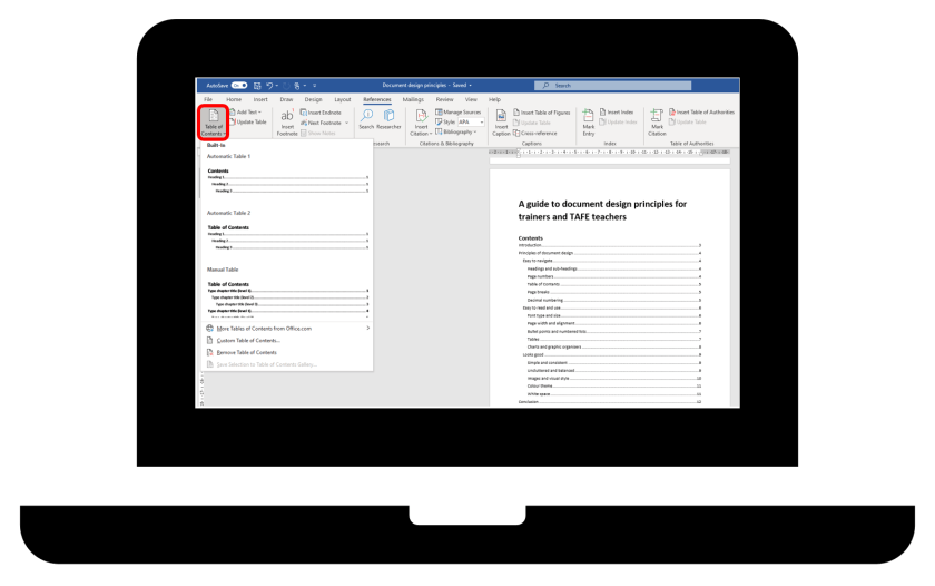 Document design principles: A guide for trainers and TAFE teachers – On ...