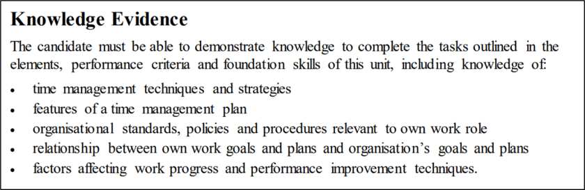 Knowledge Evidence and the Australian VET system – On Target Work Skills