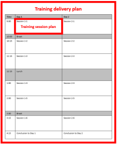 What is a delivery plan? And how does it differ from a session plan ...