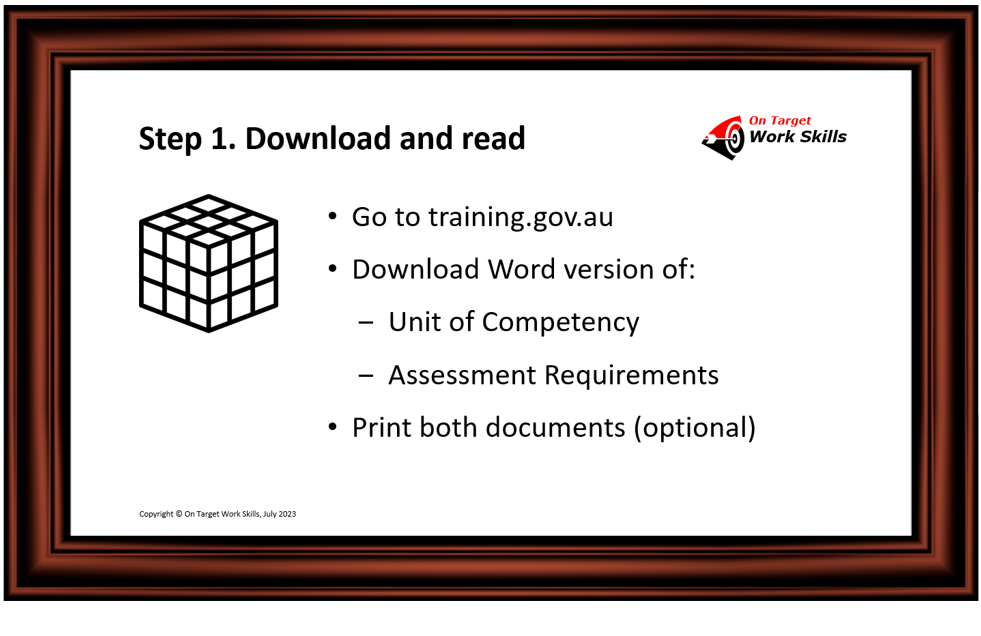 Sneak preview of ‘Unpacking units of competency’ – On Target Work Skills