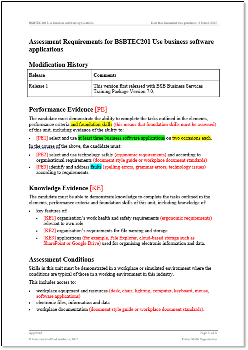 How to analyse or unpack a unit of competency – On Target Work Skills